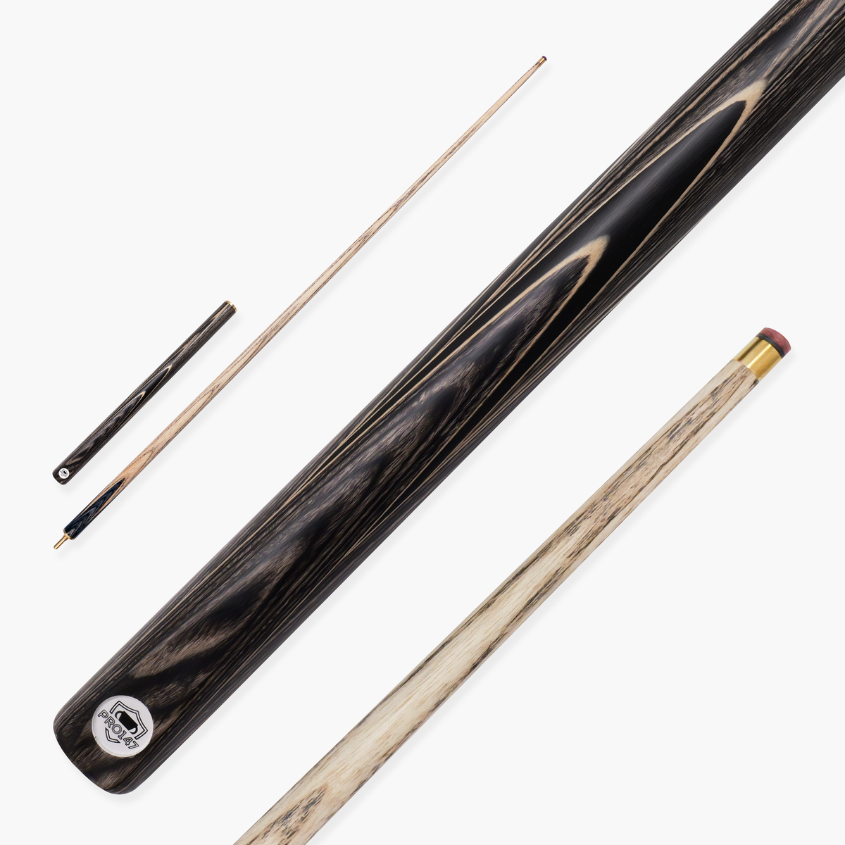 PRO147 Pearl Series Grey 57 Inch 3/4 Jointed Snooker Pool Cue 9.5mm Pr ...