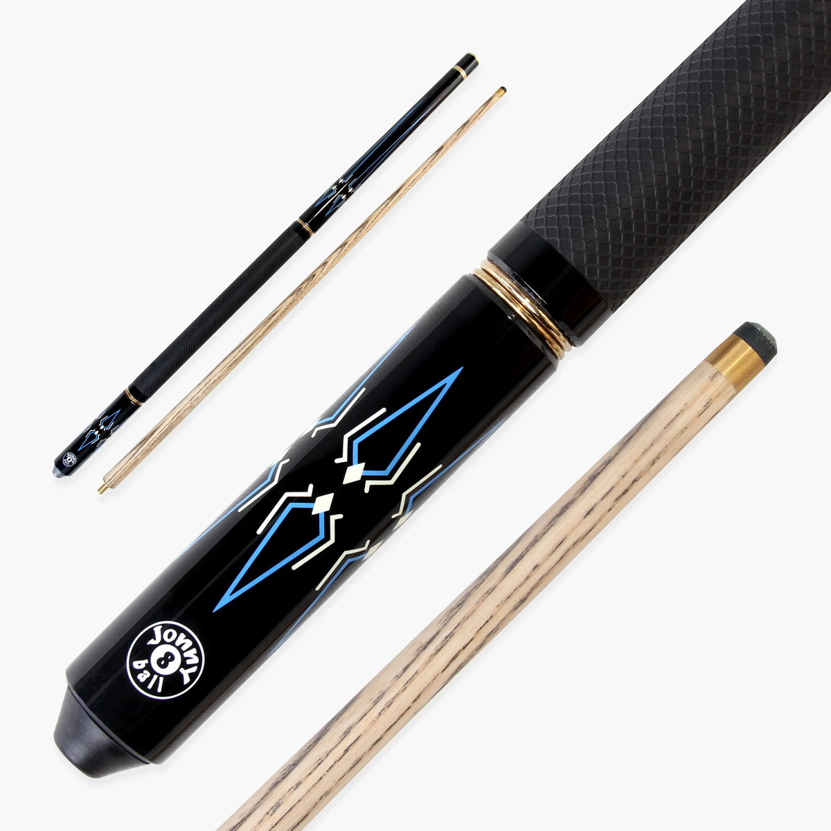 Jonny 8 Ball BLUE INCA - Versatile 4pc Cue for Compact Spaces – Cue + Case