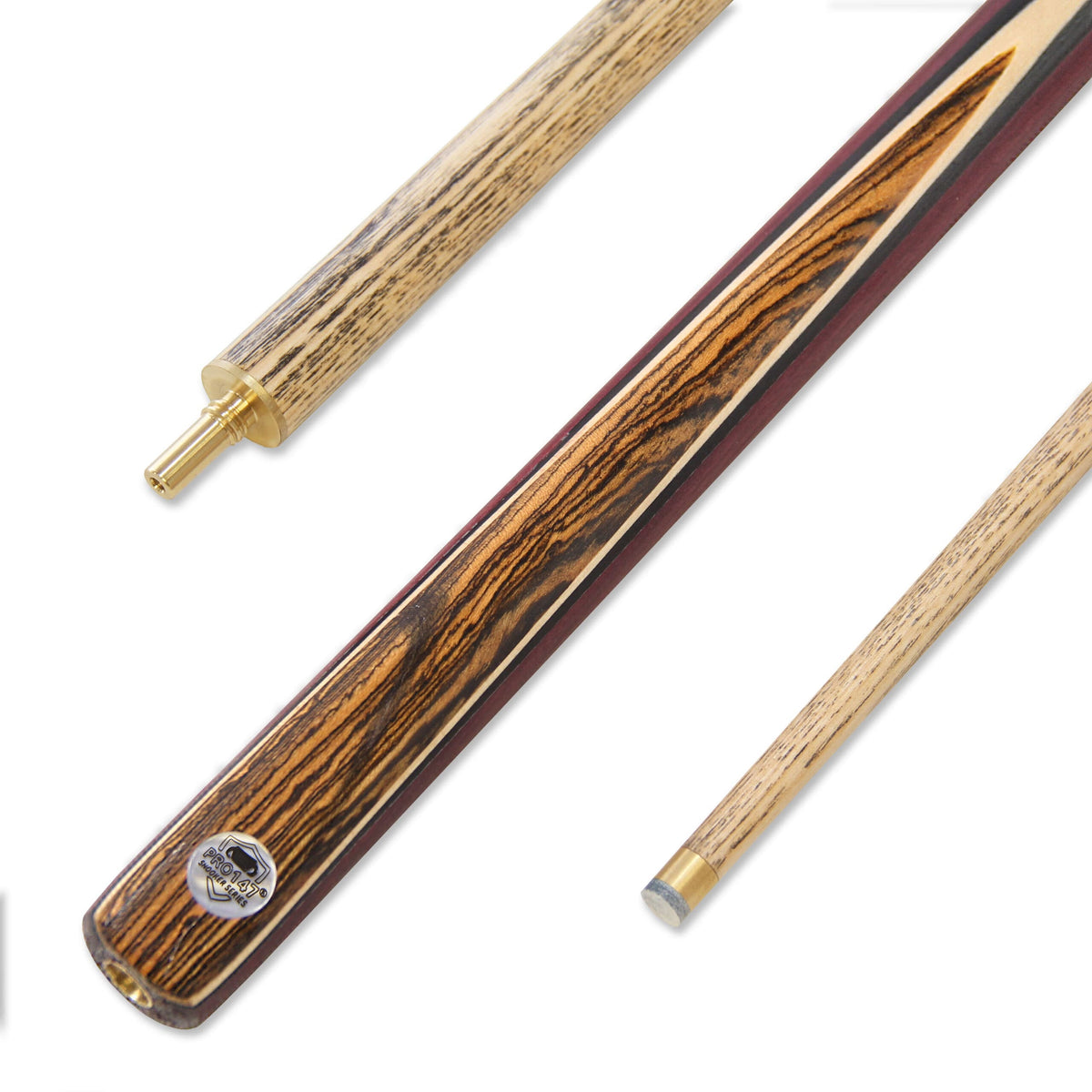 Pro 147 CLASSIC PURPLE HEART 2pc Snooker Pool Cue with Non Matching Gr ...