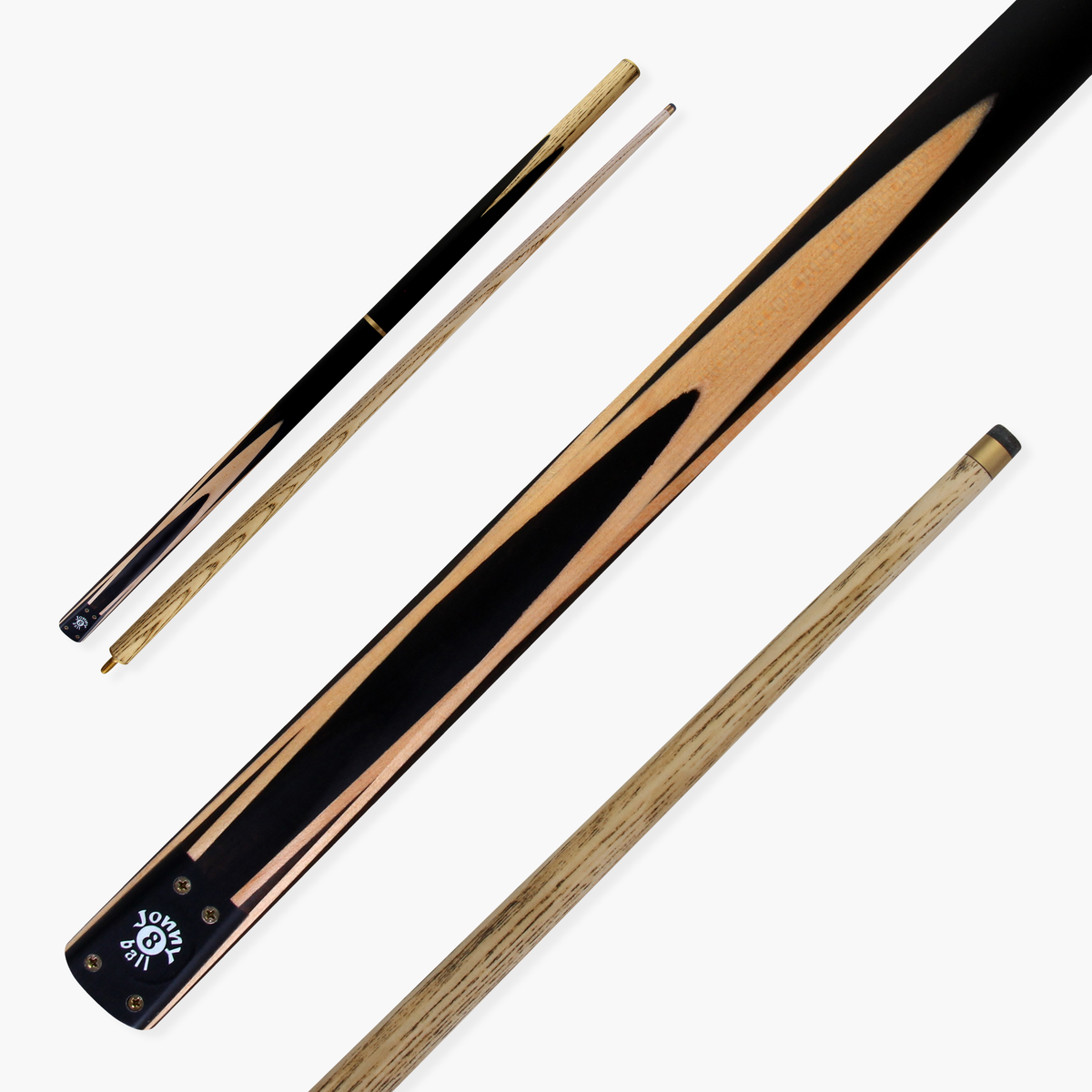 Jonny 8 Ball 57 Inch 3 Piece Ash Snooker Pool Cue - Shorten to 44 Inch ...